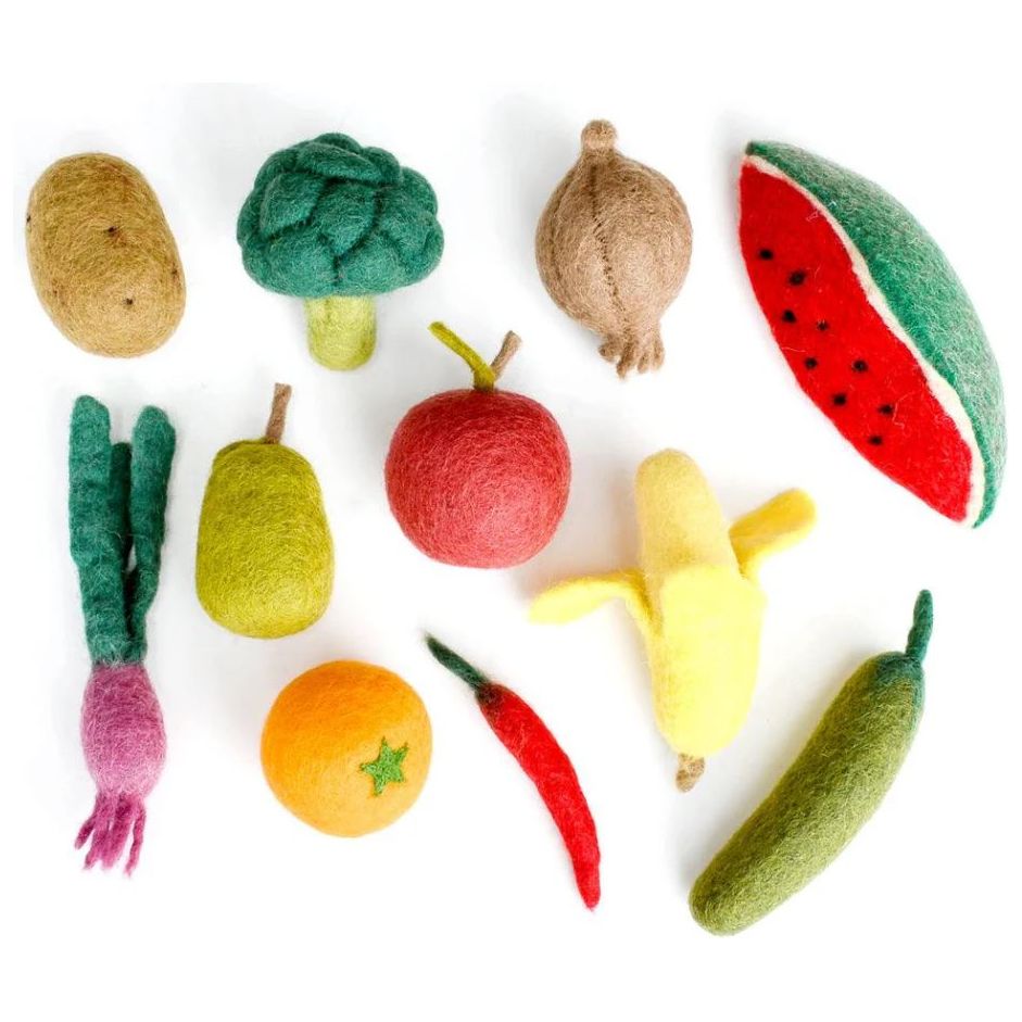 Tara Treasures Felt Vegetables and Fruits Set B (Set of 11 pieces)